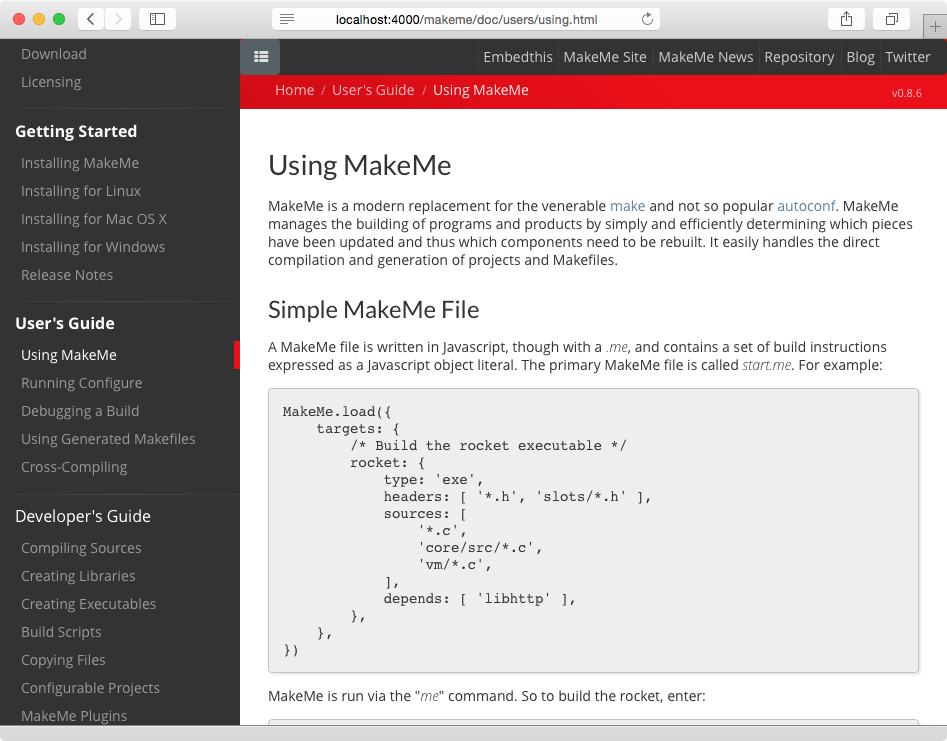 MakeMe Build Tool | Embedded Web Servers | Embedthis Software