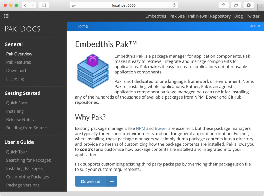 Pak Package Manager | Embedded Web Servers | Embedthis Software